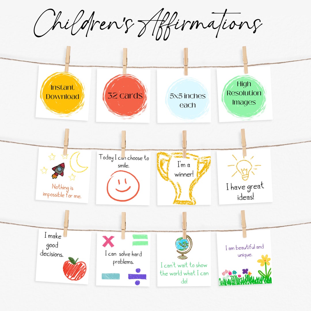 Printable Kids Positive Affirmation Cards for Use in School Classroom ...