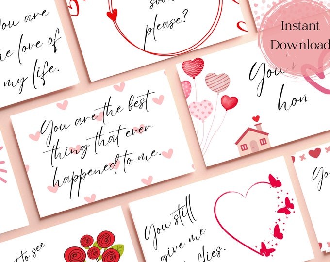 30 Days of Love Notes - Printable Valentine’s Day Gift - Romantic Notes ...