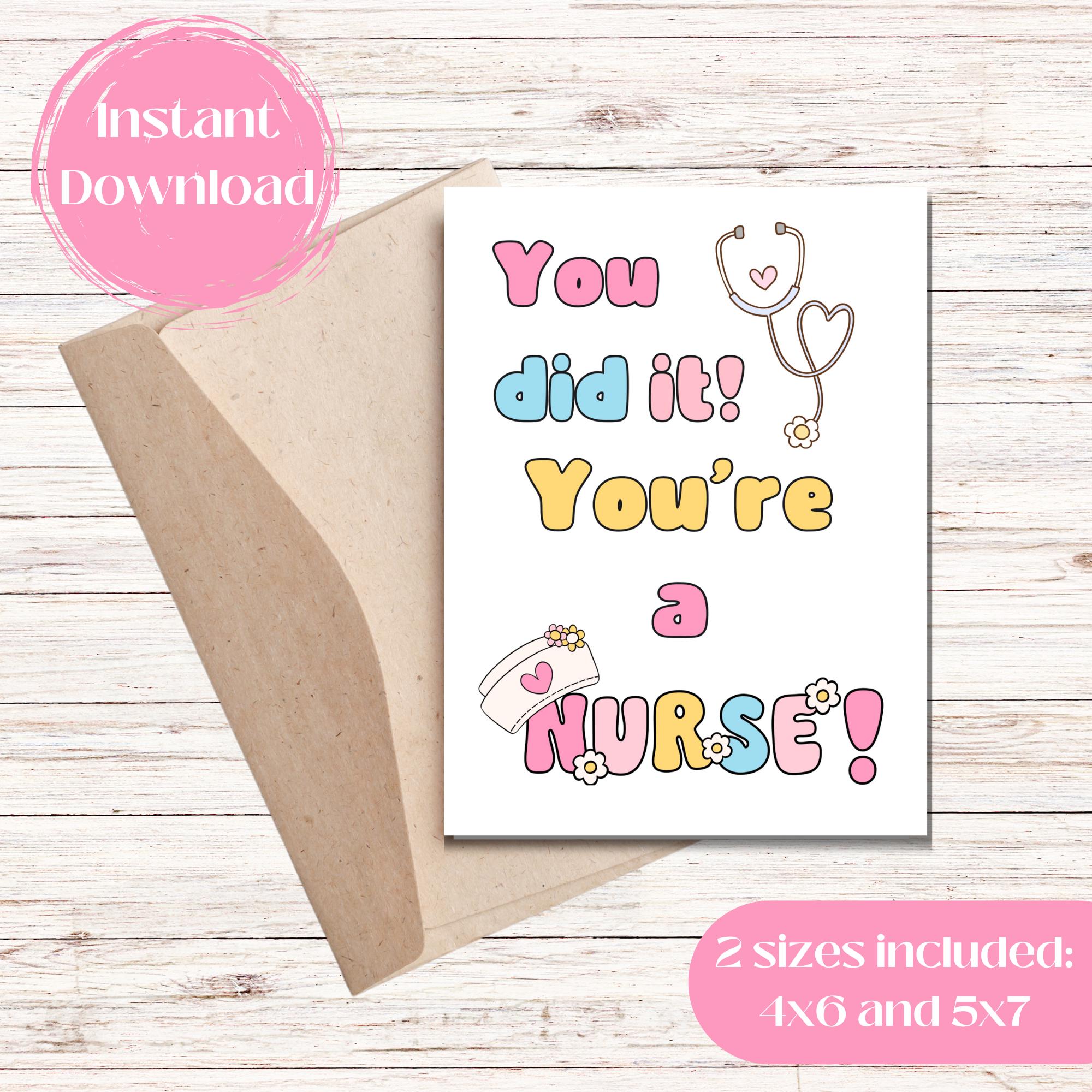 Printable Nursing Graduation Card, Congratulations Nursing School ...