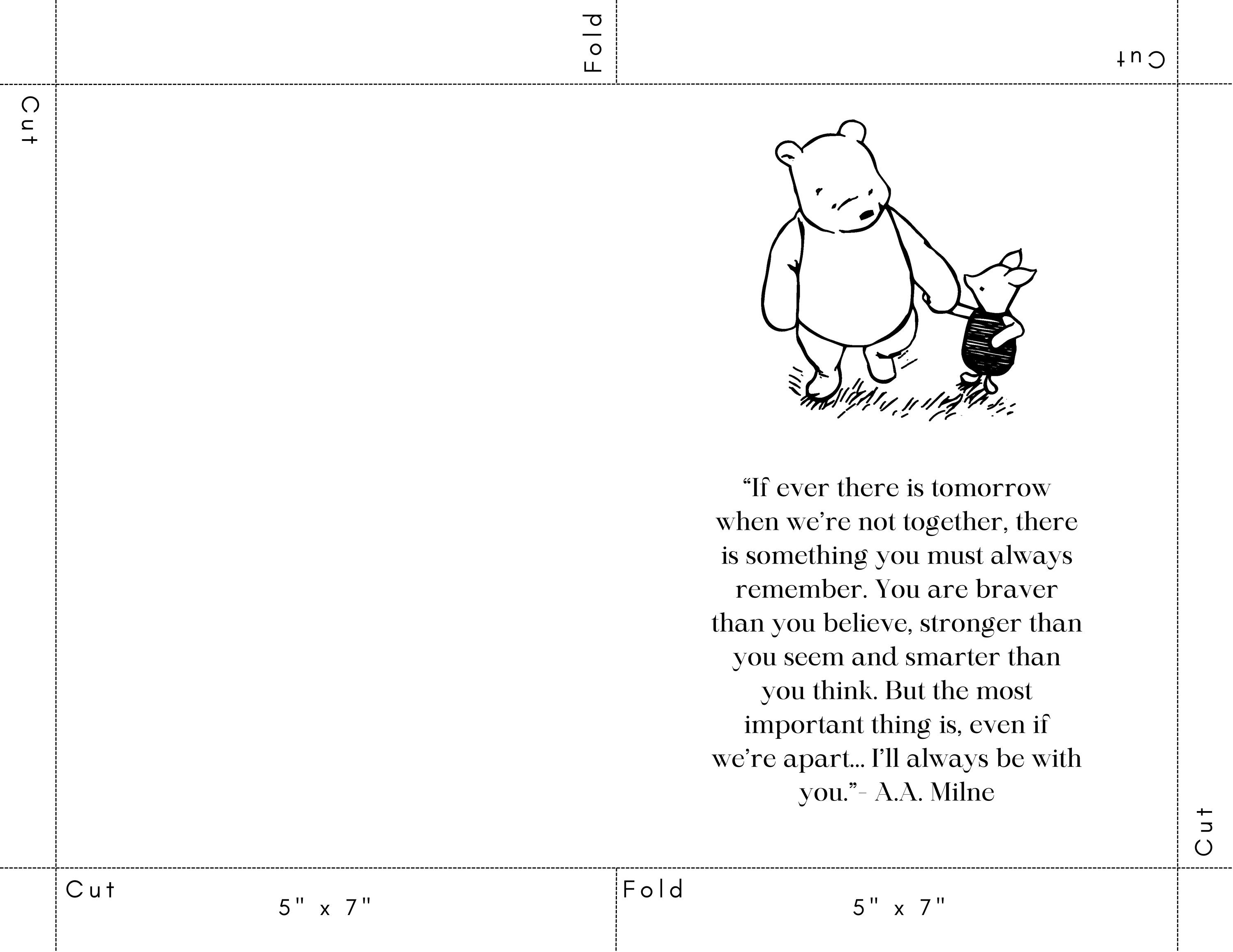 Winnie the Pooh Printable Sympathy Card, Printable Sympathy Card ...