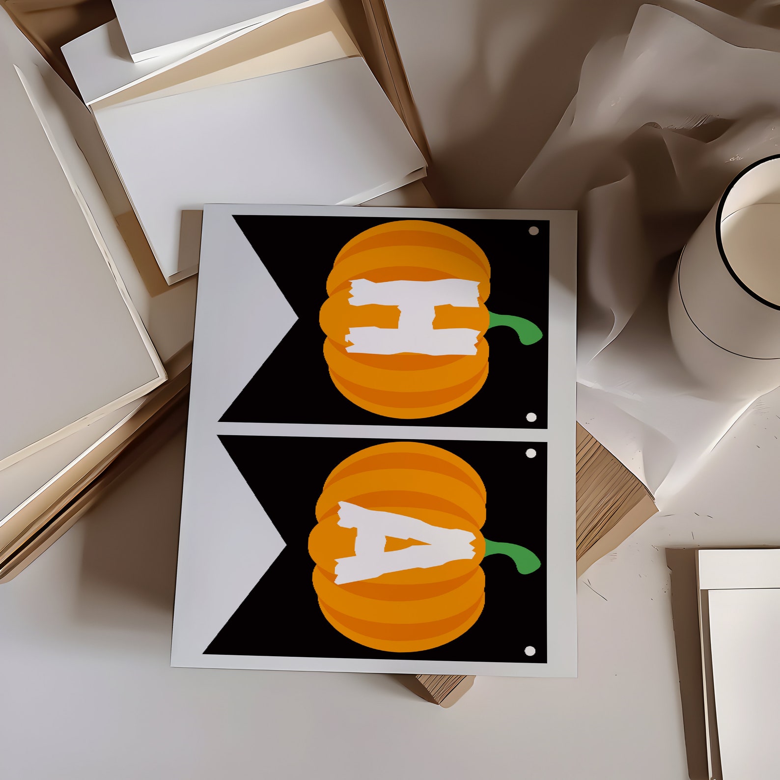 Printable Happy Halloween Pumpkin Banner, Halloween Party Banner ...