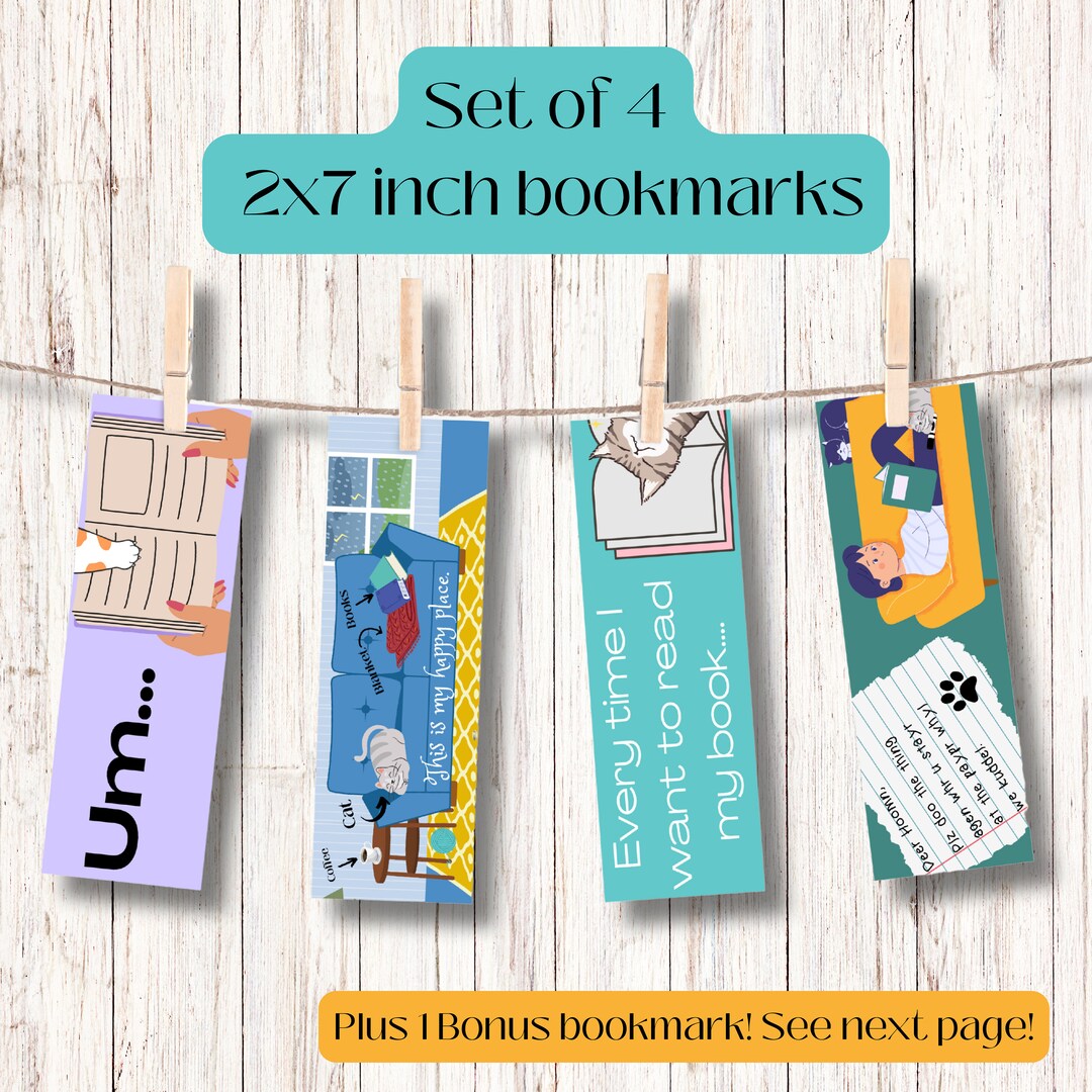 Printable Cat Lover Bookmark, Cute Cats and Kittens, Funny Cat Bookmark ...