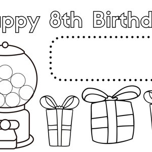 Printable Children's Birthday Card With Color Your Own Pages, Happy ...