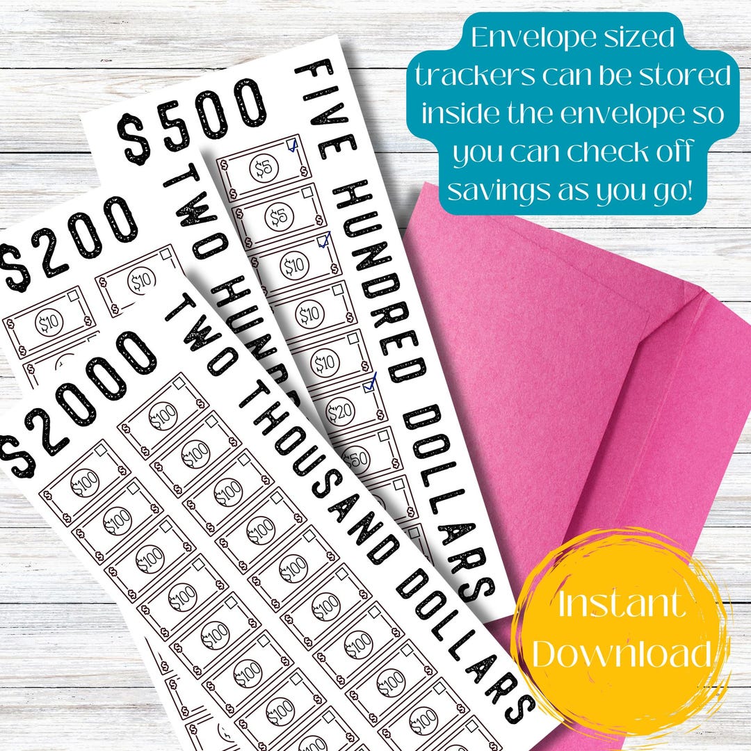 Envelope Savings Challenge, Printable 100 Envelope Money Saving ...