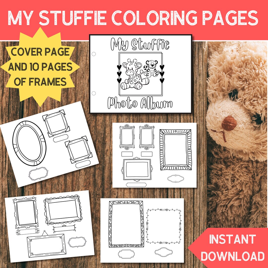 My Stuffie Photo Album Coloring Pages for Kids, Printable Coloring ...