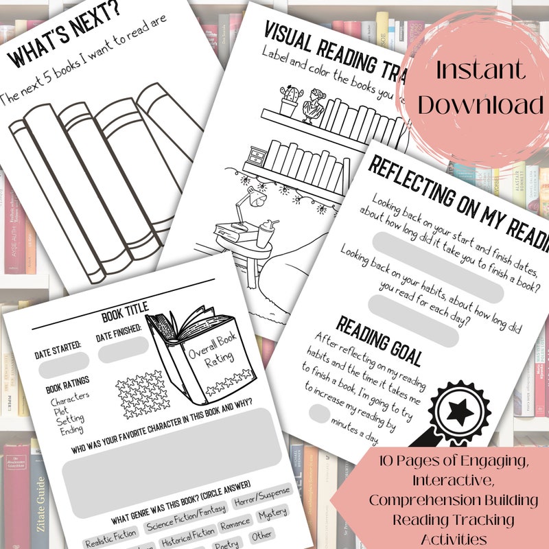 Reading Log Printable Kids - Etsy