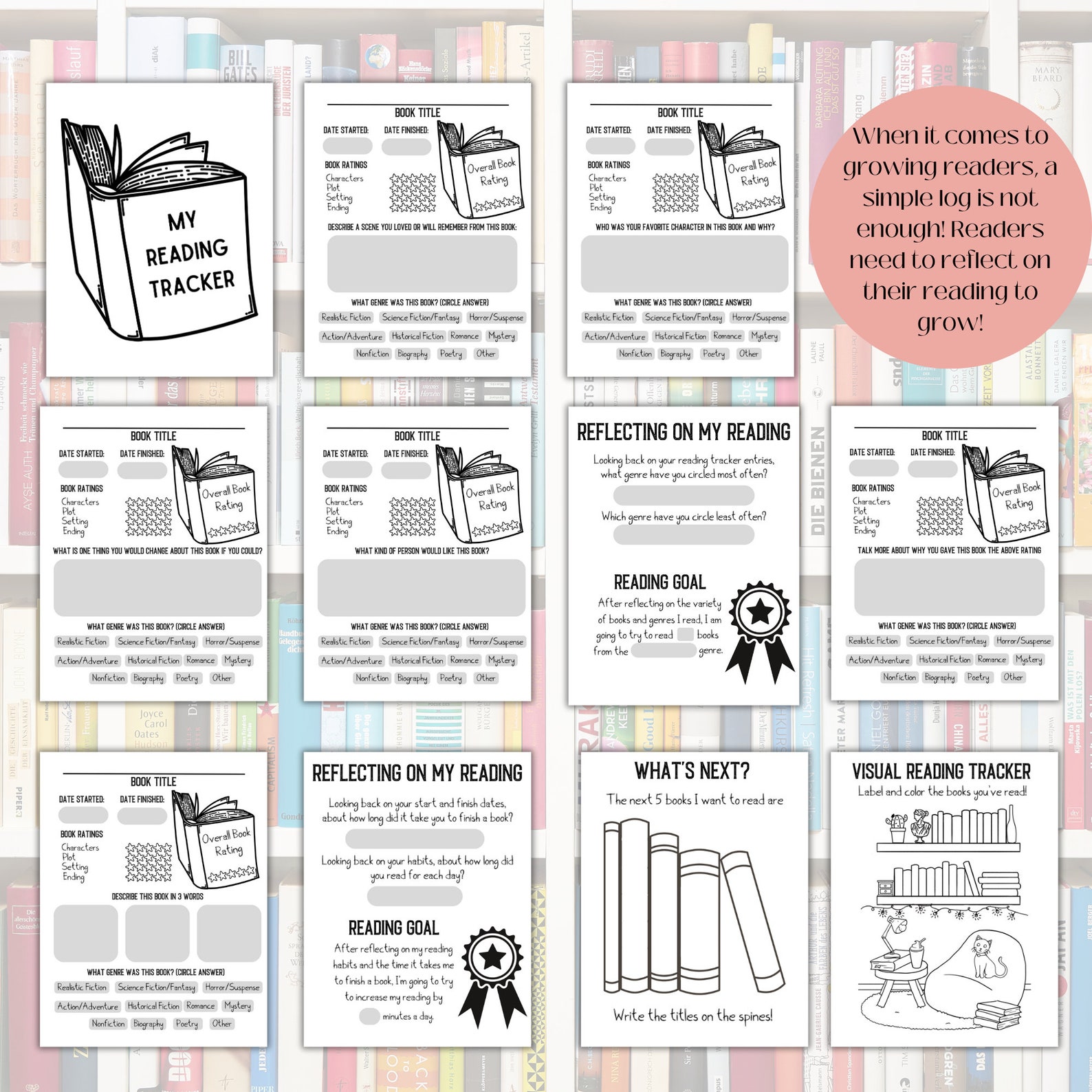 Printable Reading Growth and Motivation Bundle, Includes Reward ...