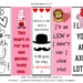Printable Set of Valentine Bookmarks, Valentine Classroom Favors ...