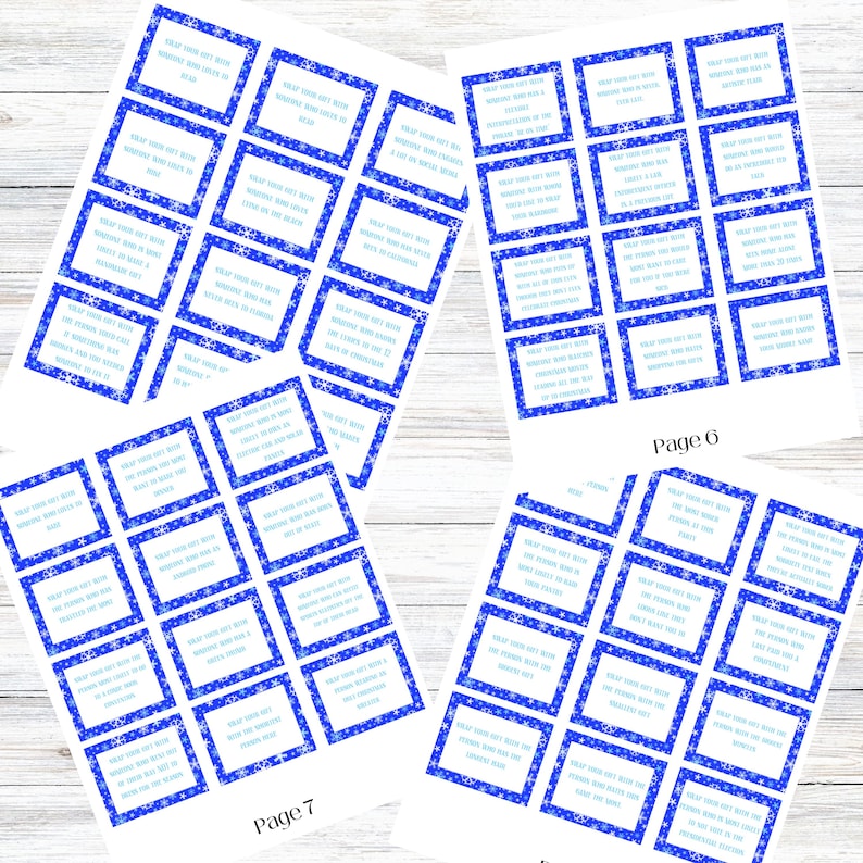 Christmas Gift Exchange Card Game Printable, Holiday Party Swap Game ...