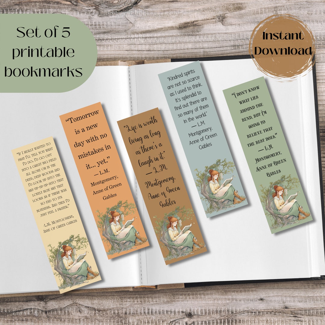 Anne of Green Gables Bookmarks, Anne of Green Gables Quotations, Cute ...