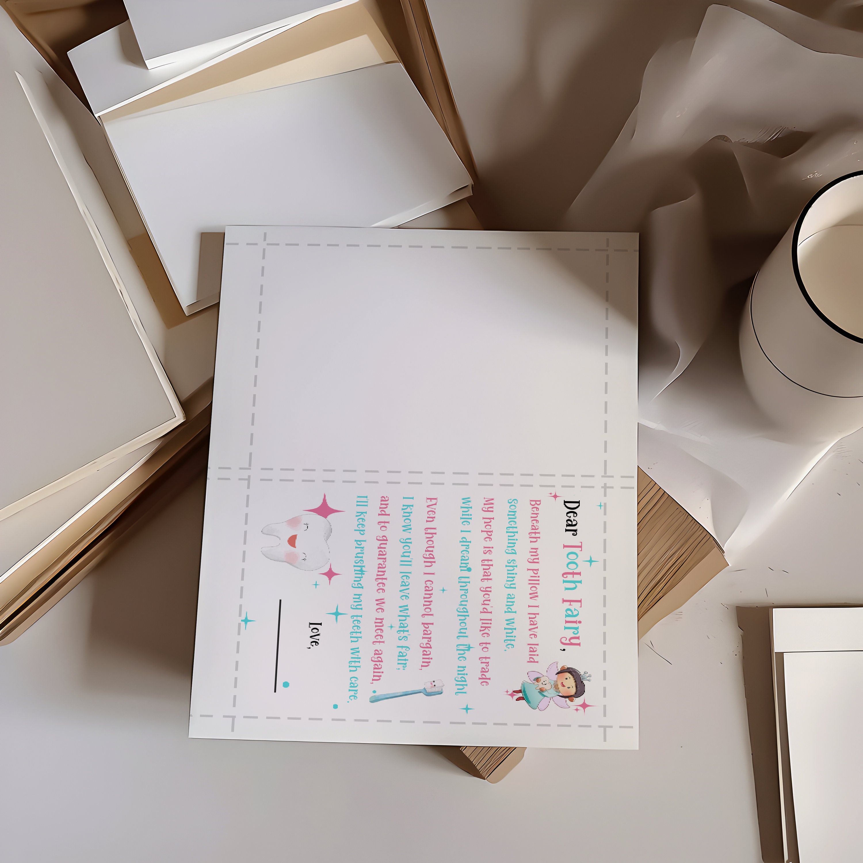 Printable Tooth Fairy Letter, Dear Tooth Fairy, Letter From Child to ...