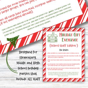 School Staff Holiday Gift Exchange Game, Yankee Swap (PDF) - Etsy