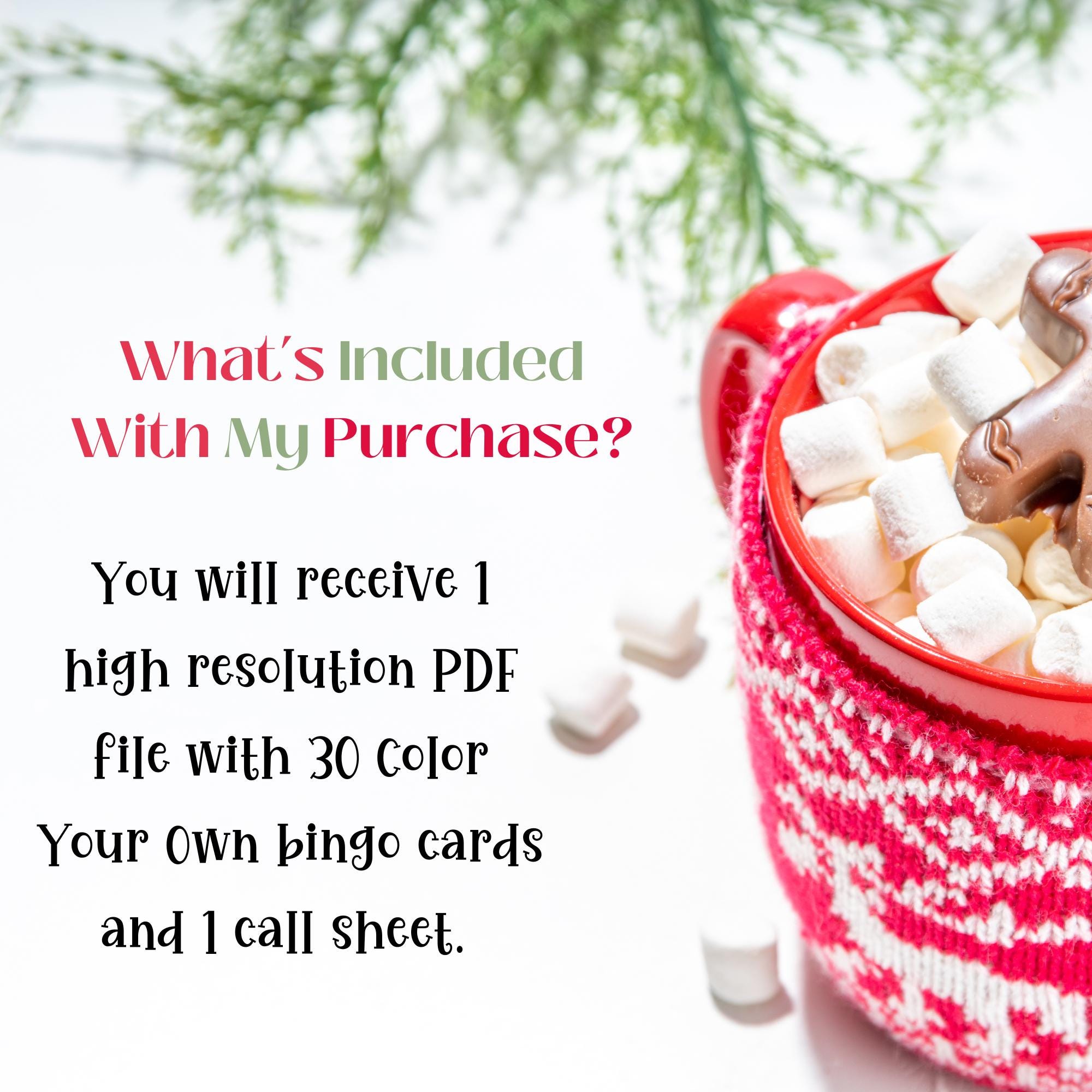 Coloring Christmas Bingo Game for Kids, Printable Coloring Activity ...