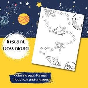 Reward Chart for Kids, Kids Reward Chart, Digital File, Space Theme ...