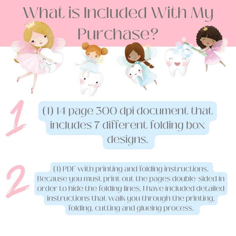 Tooth Fairy Box, Printable Box for Tooth Fairy Visit, Instant Download ...