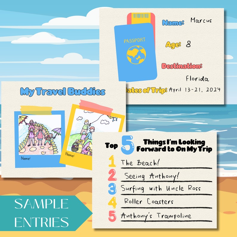 Printable Kids Travel Journal, Travel Diary, Travel Journal Printable ...