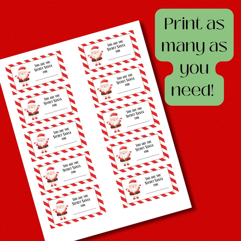 Secret Santa Questionnaire Printable, Secret Santa List, Gift Exchange ...