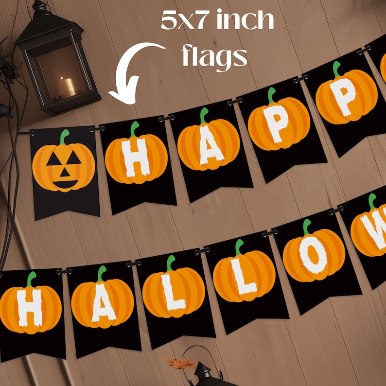 Printable Happy Halloween Pumpkin Banner, Halloween Party Banner ...