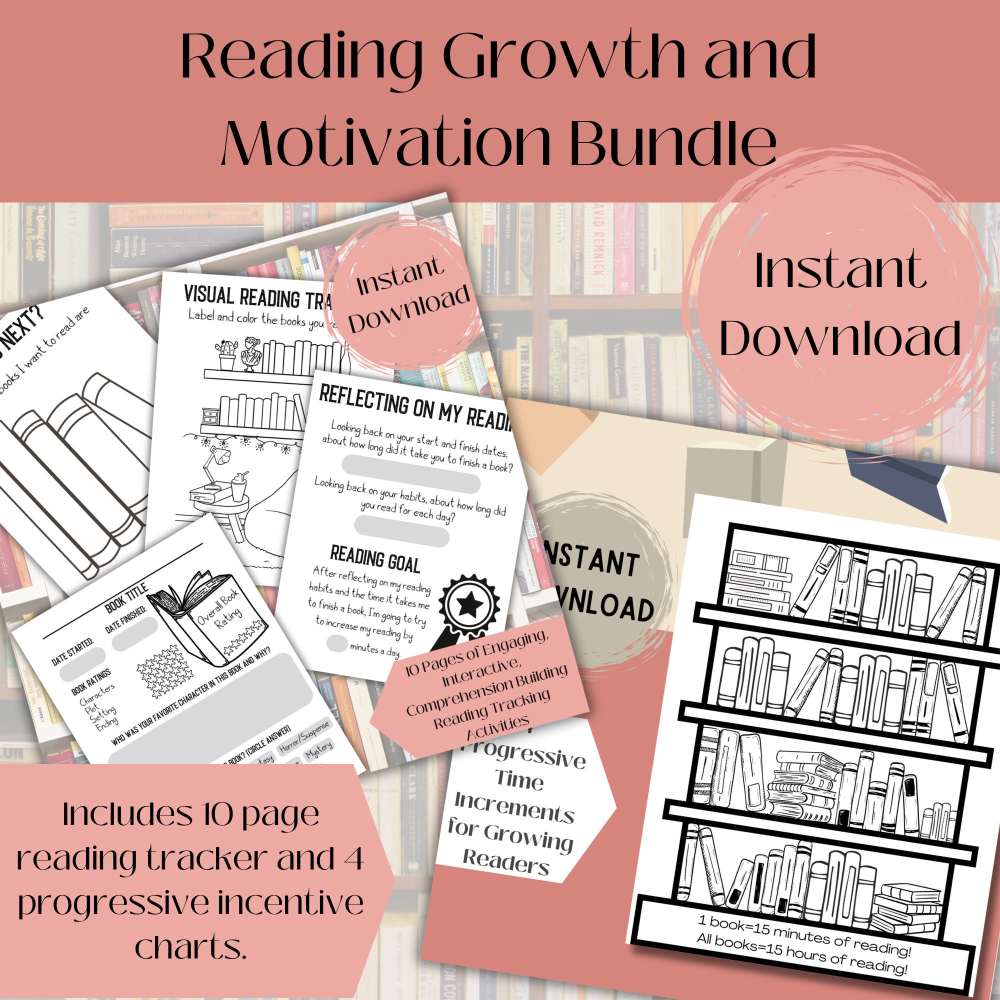 Printable Reading Growth and Motivation Bundle, Includes Reward ...
