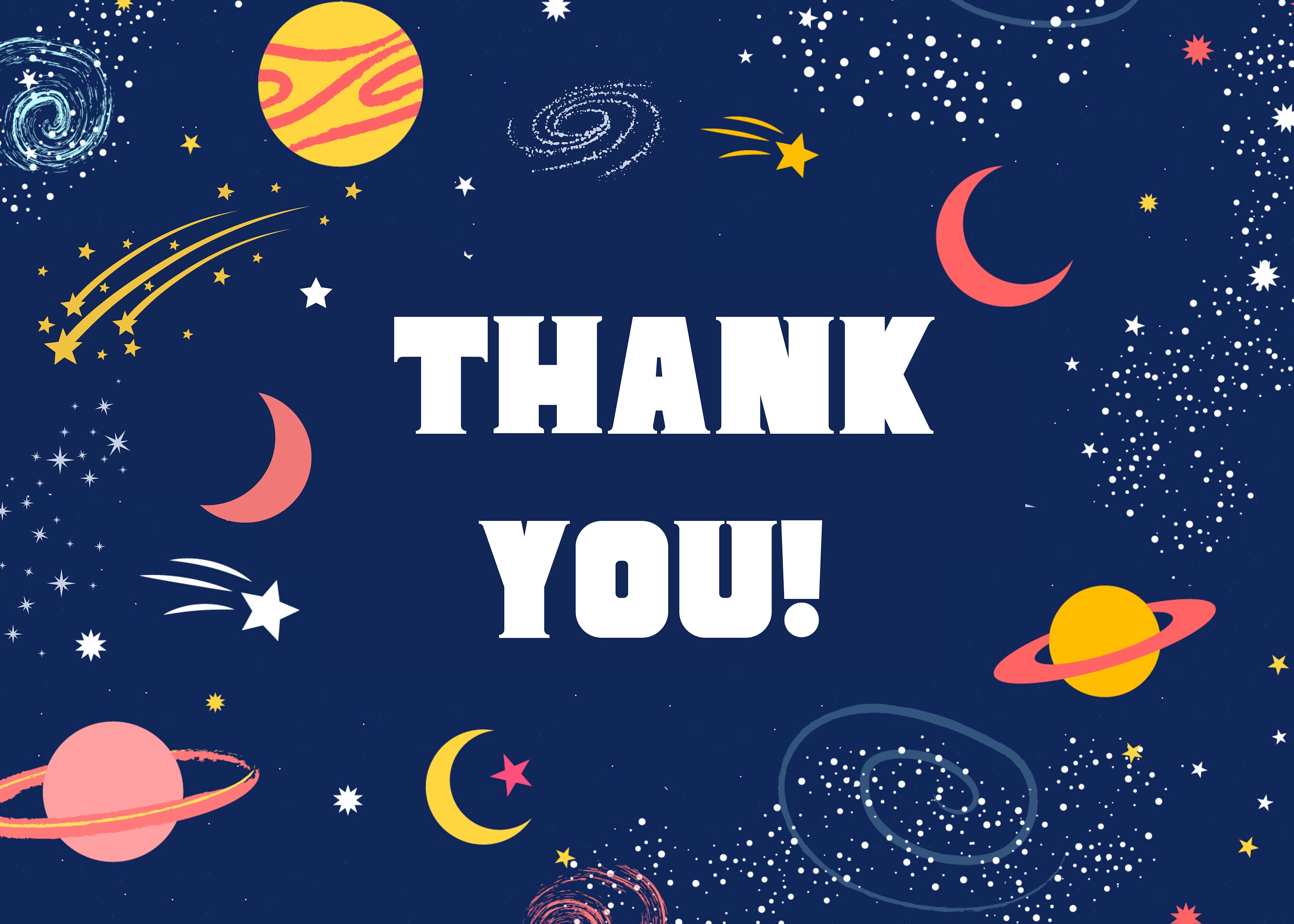 Printable Thank You Card, Outer Space Theme, Kids Thank You Card, Kids ...