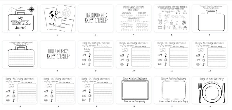 Printable Kids Travel Journal, Travel Diary, Travel Journal Printable ...
