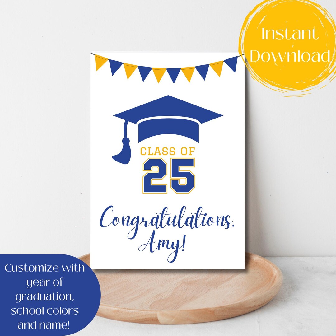 Class of 2025 Custom Graduation Greeting Card, Personalized ...