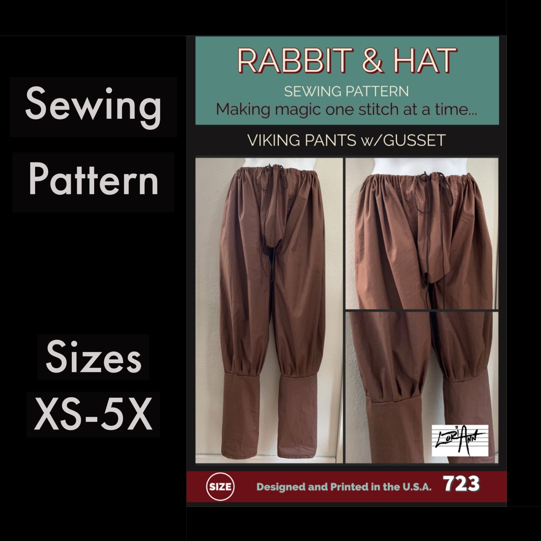 MENS Viking Pants With Gusset and Calf Cuffs Medieval Renaissance Garb ...