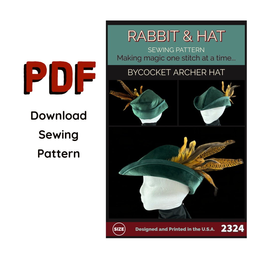 PDF Renaissance Medieval Bycocket Archer Robin Hood Hat 2324 New Rabbit ...