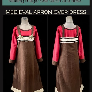 PDF Size 3X Viking Medieval Apron Over Dress 224 New Rabbit & Hat Sewing Pattern Women's Faire ...