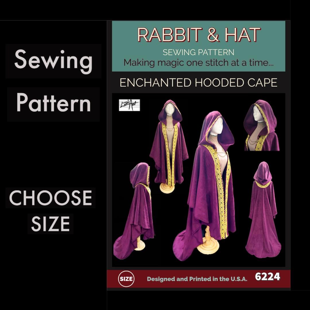 Enchanted Hooded Fantasy Cape 6224 New Rabbit and Hat Sewing Pattern ...