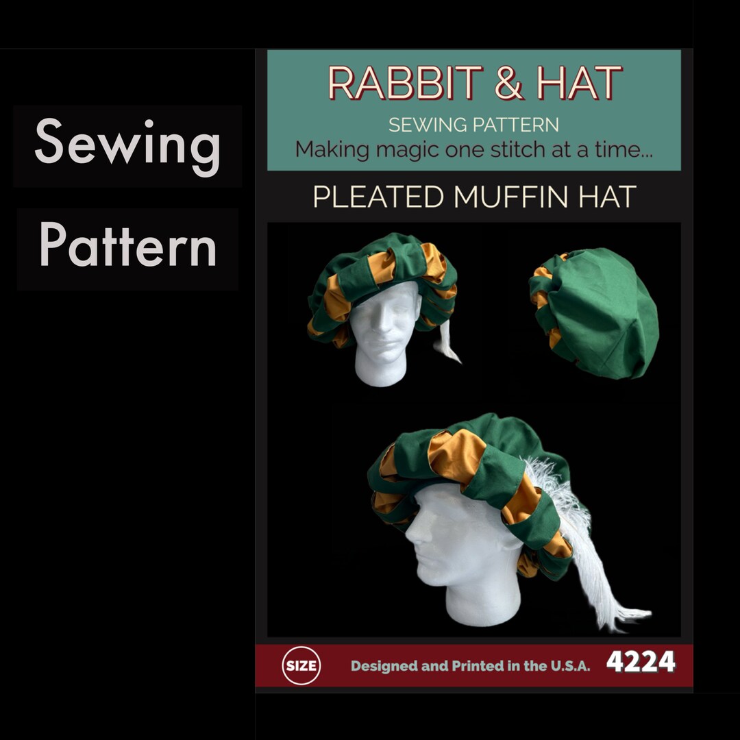 Pleated MUFFIN Hat 4224 New Rabbit and Hat Sewing Pattern Bard Cap ...