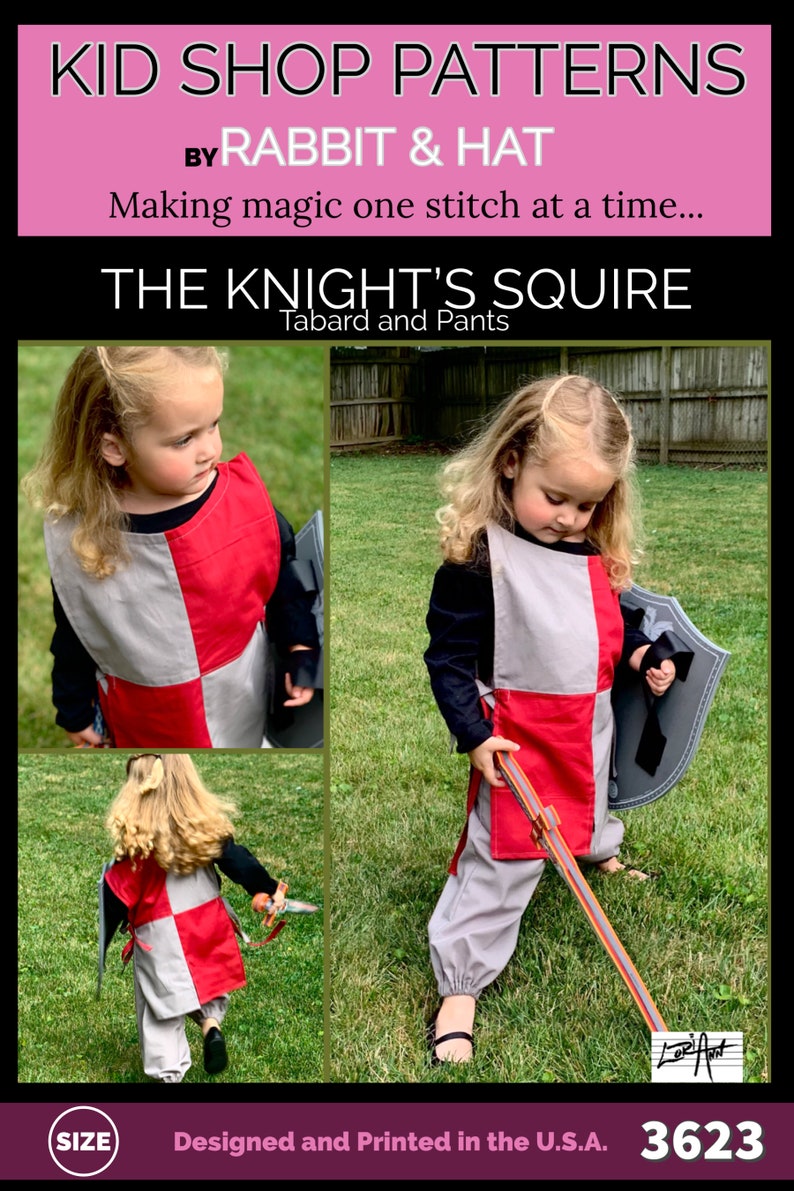 KIDS 3623 the Knight's Squire Medieval Tabard and Gathered Cuff Pants ...