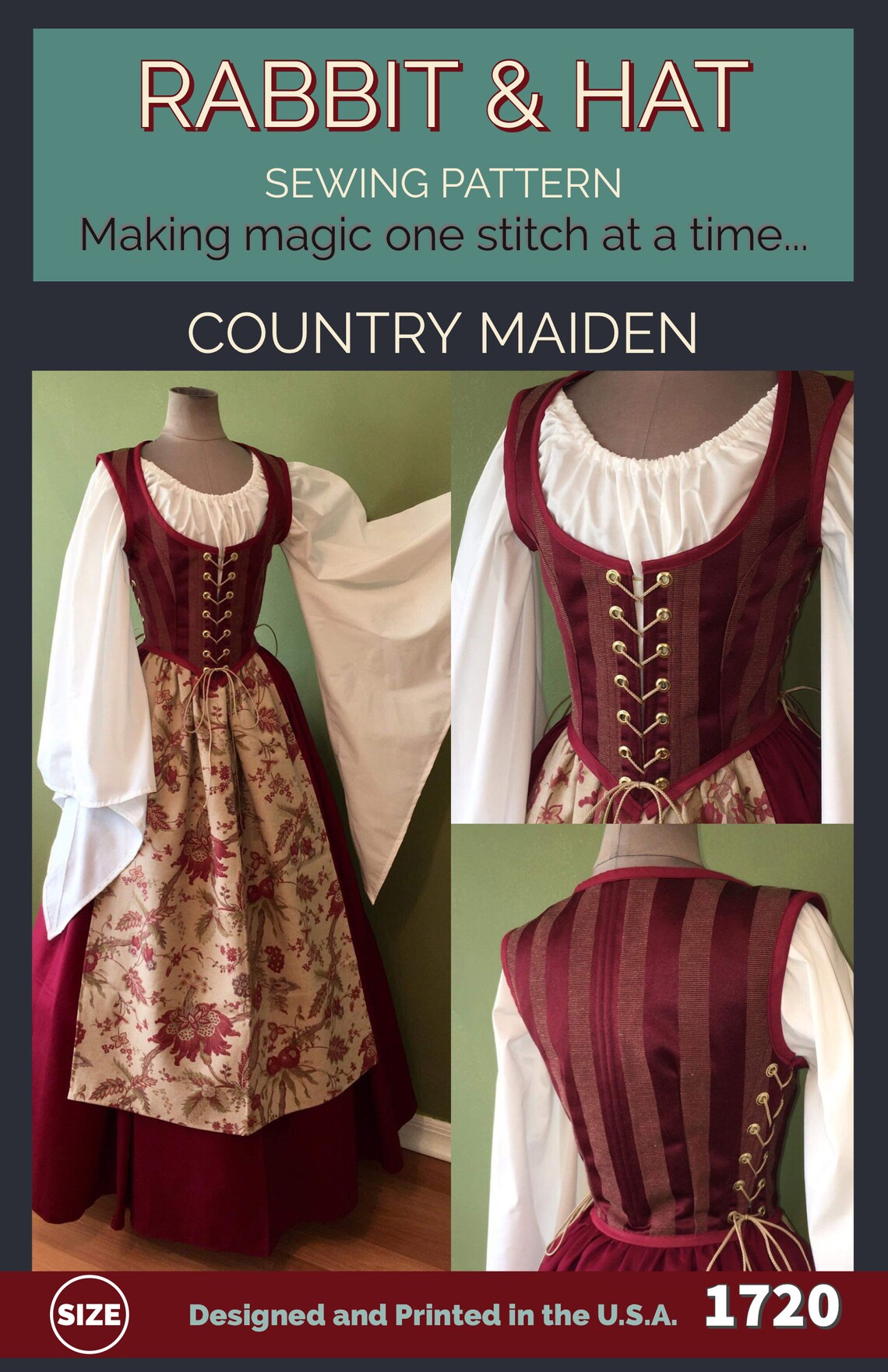 PDF Size 1X Country Maiden Bodice, Fantasy Chemise Top, A-line and ...