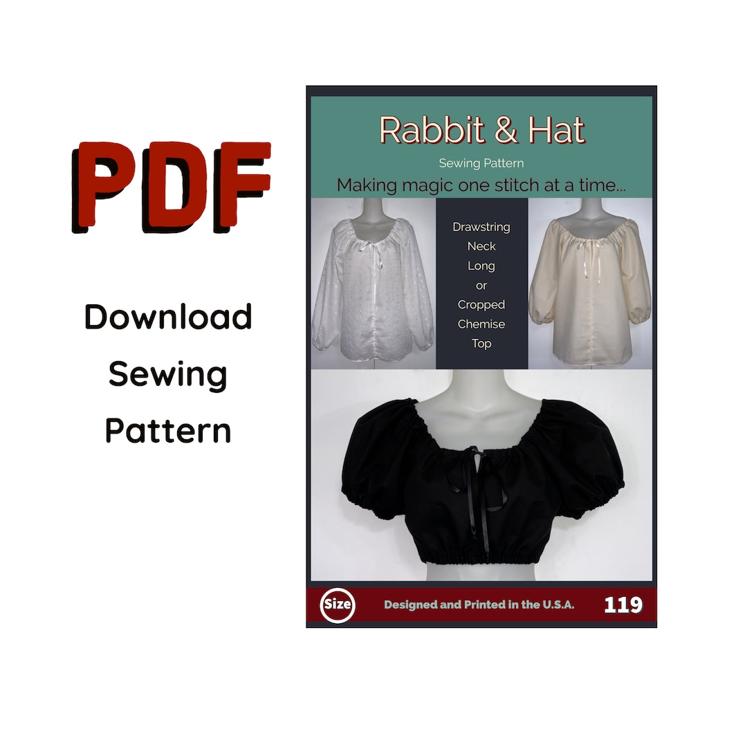 PDF Size 3X Drawstring Neck Puff Mid and Long Sleeve Renaissance ...