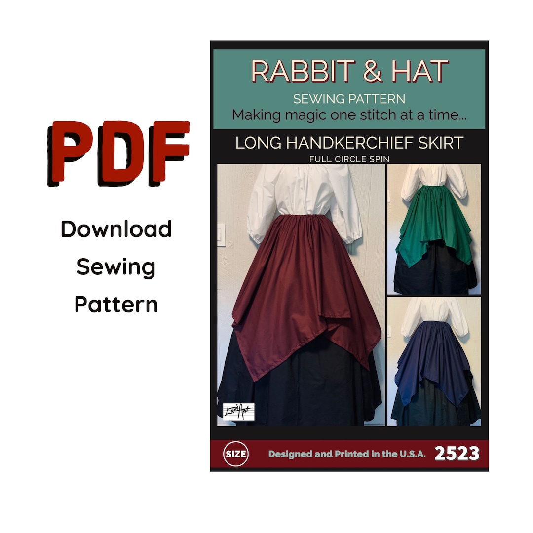 Long Handkerchief Full Circle Spin Jagged Skirt 2523 New Rabbit and Hat ...