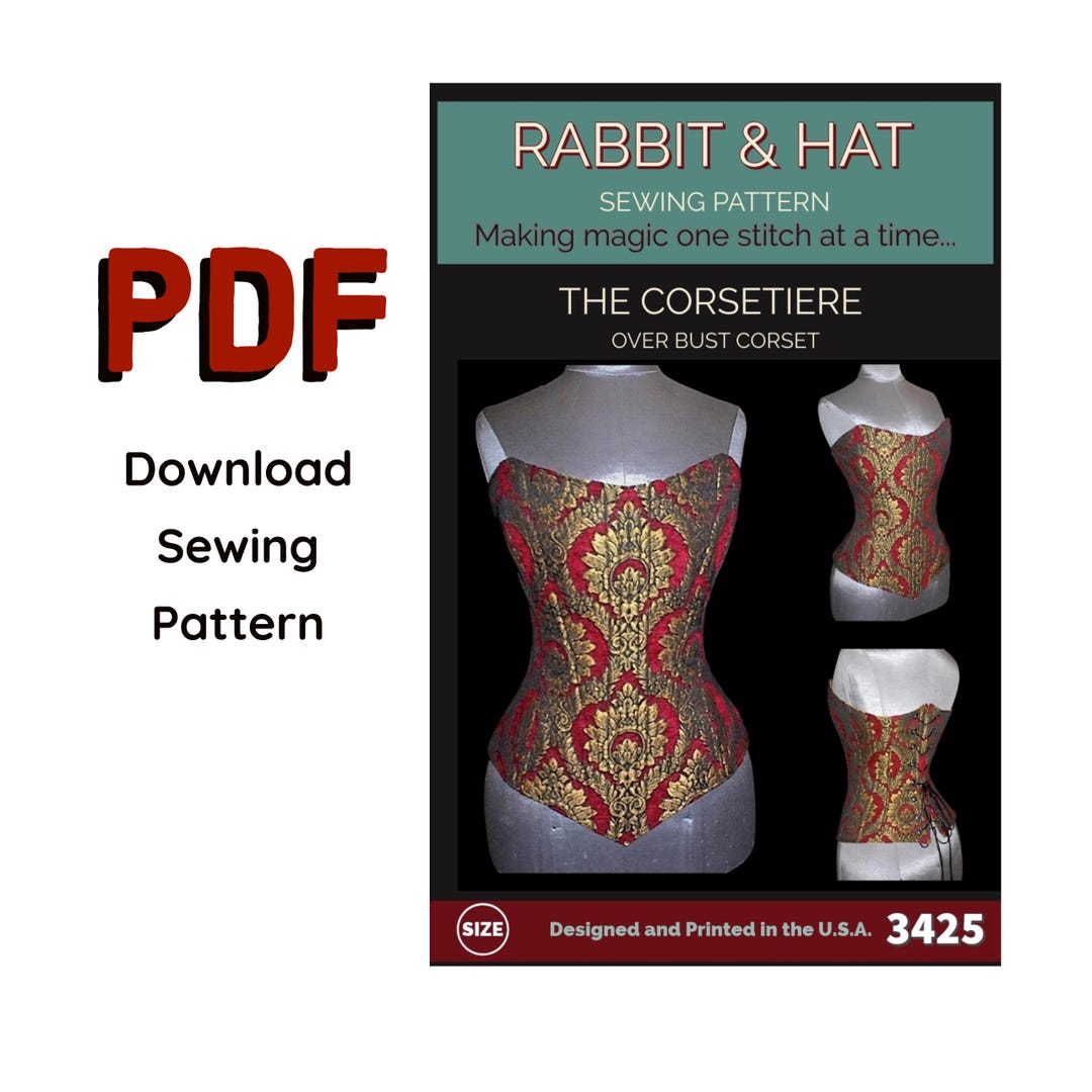 PDF Size 5X the Corsetière Over Bust Corset 3425 Rabbit and Hat Sewing ...