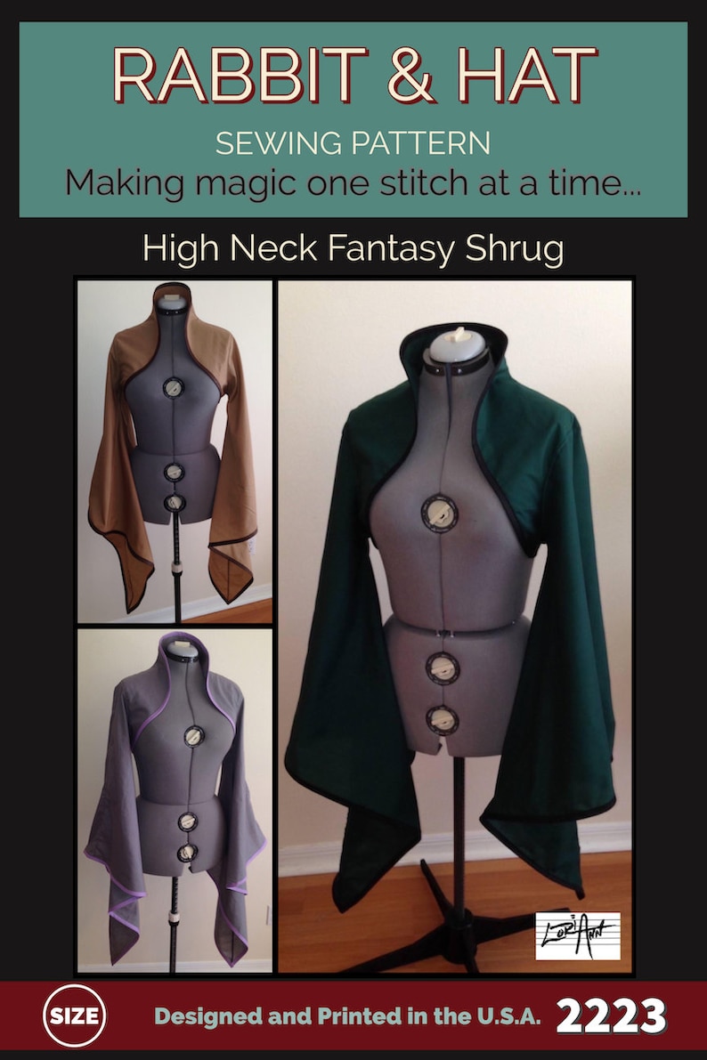 PDF Size MEDIUM - High Neck Fantasy Shrug 2223 New Rabbit and Hat ...