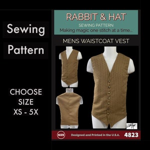 Men's Waistcoat Vest 4823 New Rabbit and Hat Sewing Pattern Renaissance ...