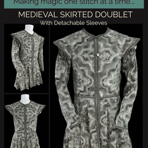 PDF 2X Mens Medieval Skirted Doublet Vest With Shoulder Accents Detachable Sleeves 3024 Rabbit ...