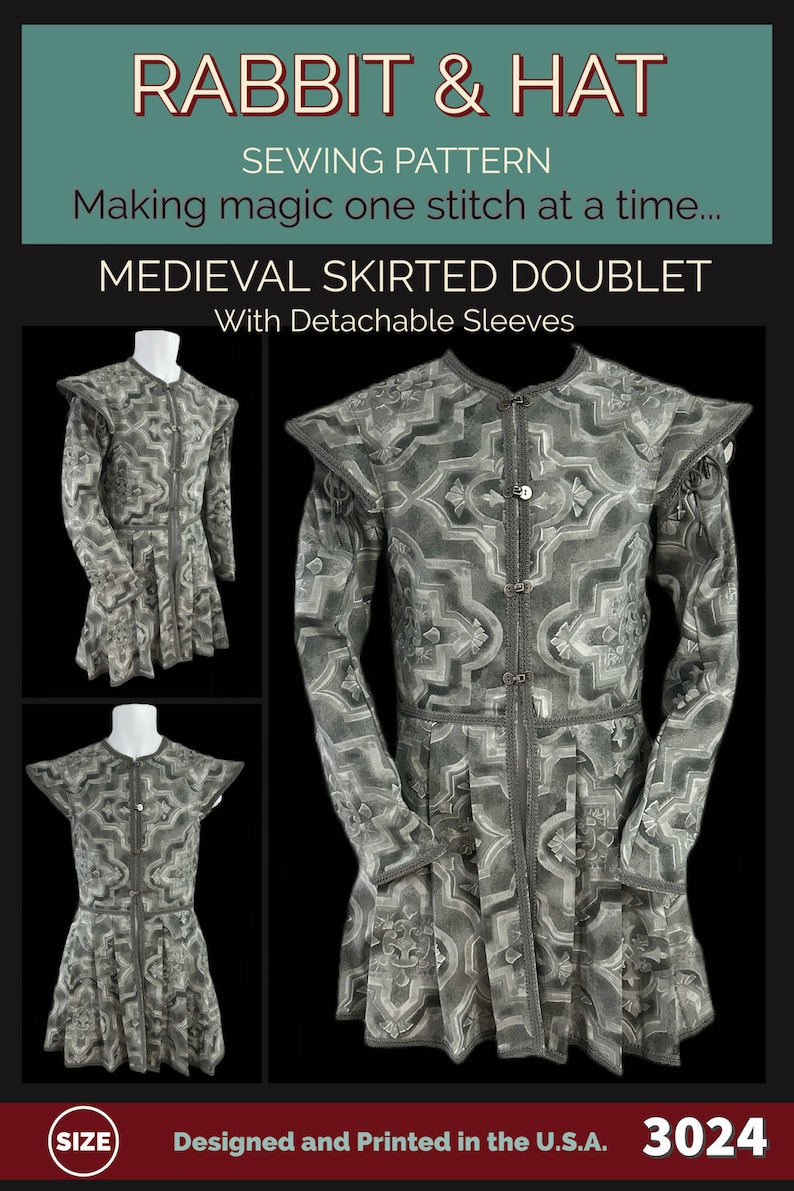 PDF 2X Mens Medieval Skirted Doublet Vest With Shoulder Accents ...