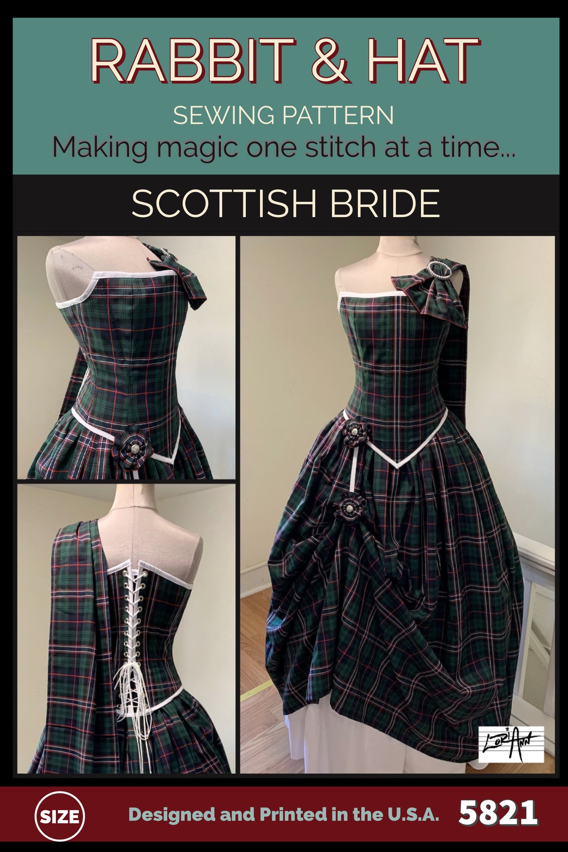 PDF Size 2X Scottish Bride Wedding Corset W/ Vanity Panel, Skirt, Hike ...