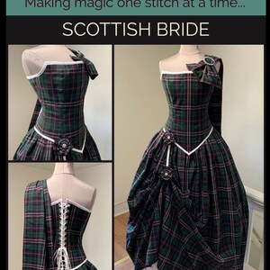 PDF Size 2X Scottish Bride Wedding Corset W/ Vanity Panel, Skirt, Hike ...