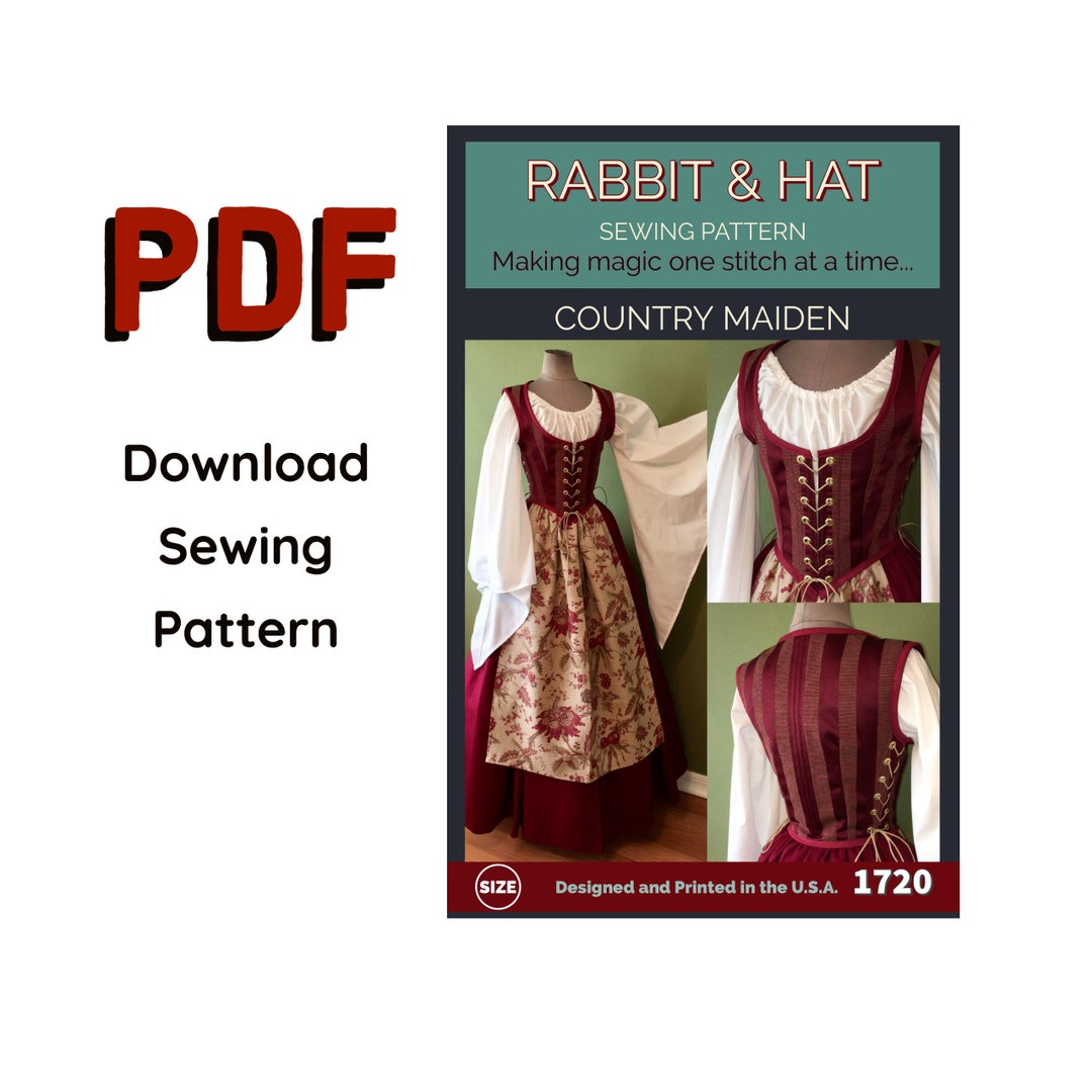 PDF Size 1X Country Maiden Bodice, Fantasy Chemise Top, A-line and ...