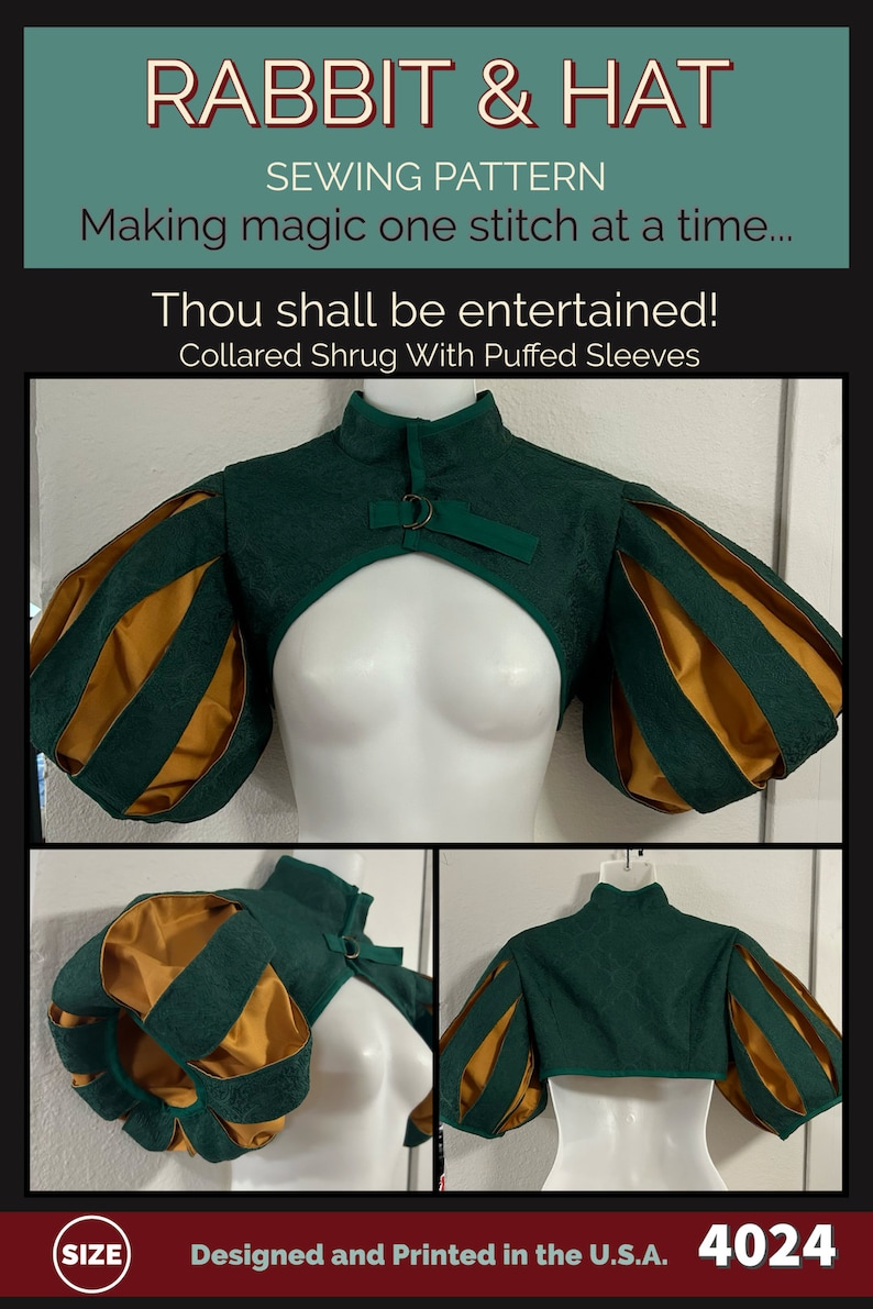 PDF SIZE XL - Collared Shrug With Puffed Sleeves 4024 New Rabbit and ...