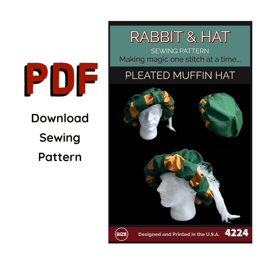 PDF Pleated MUFFIN Hat 4224 New Rabbit and Hat Sewing Pattern - Bard ...