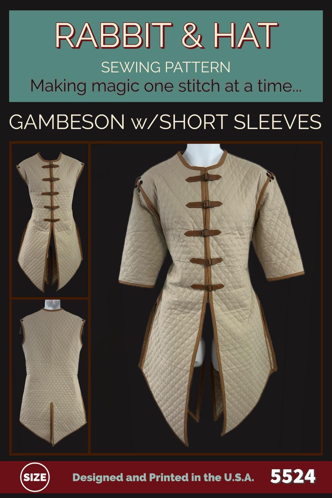PDF LARGE Mens Gambeson With Short Sleeves 5524 Rabbit and Hat Sewing ...