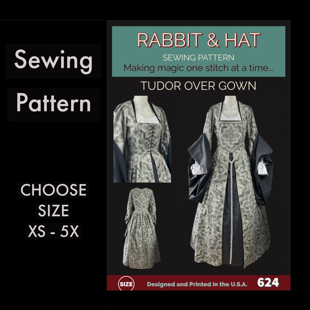 Tudor Over Gown Dress With Long Fantasy Sleeves 624 New Rabbit and Hat ...