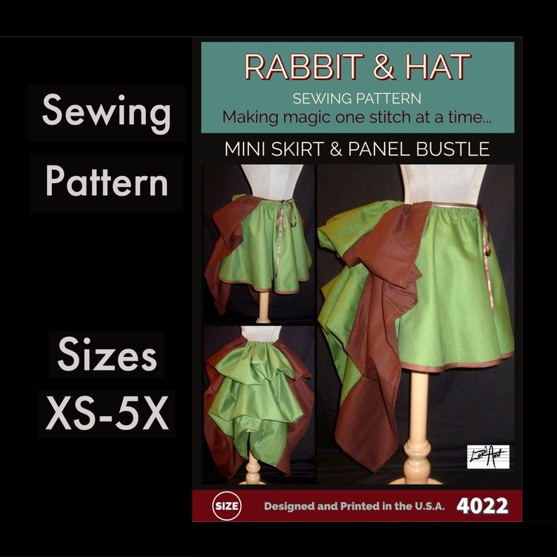 Mini Skirt and Panel Bustle 4022 New Rabbit and Hat Sewing - Etsy