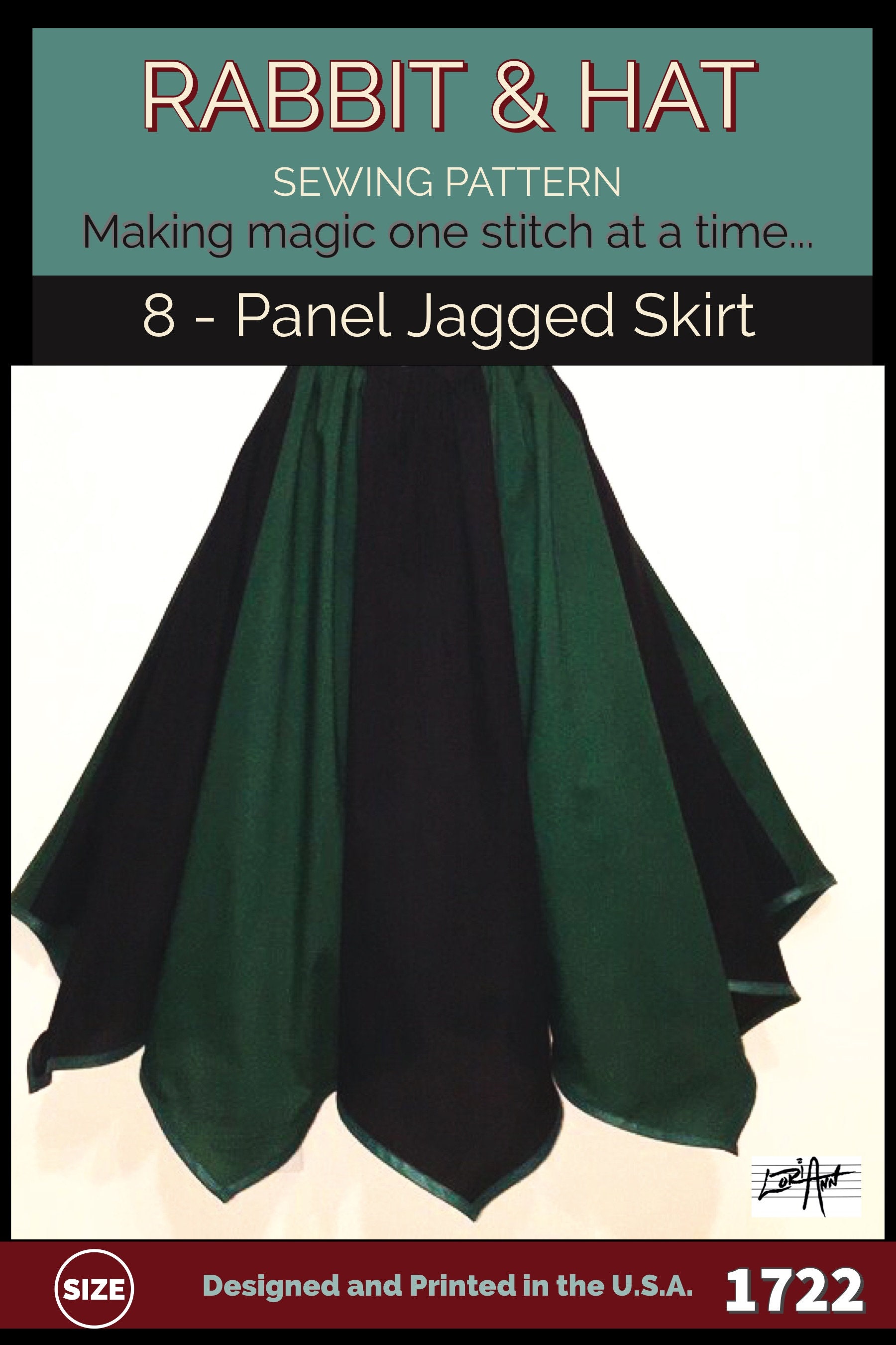 PDF Gathered Waist 8-panel Jagged Skirt 1722 New Rabbit and Hat Sewing ...
