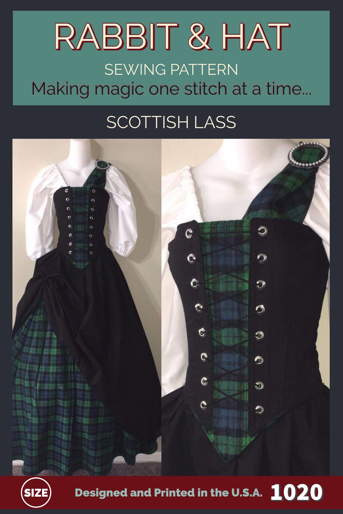 PDF Size 4X Scottish Lass Bodice With Stomacher Panel, Mid Length ...
